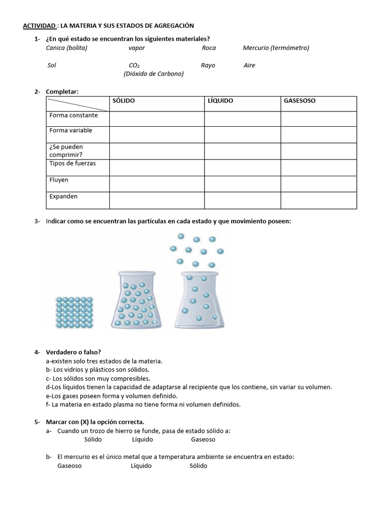 Estados de la Materia y Cambios | PDF | Líquidos | Gases
