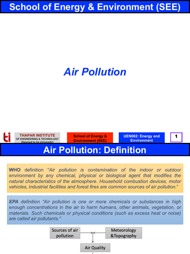 Air Quality and Pollution Overview | PDF | Applied And ...