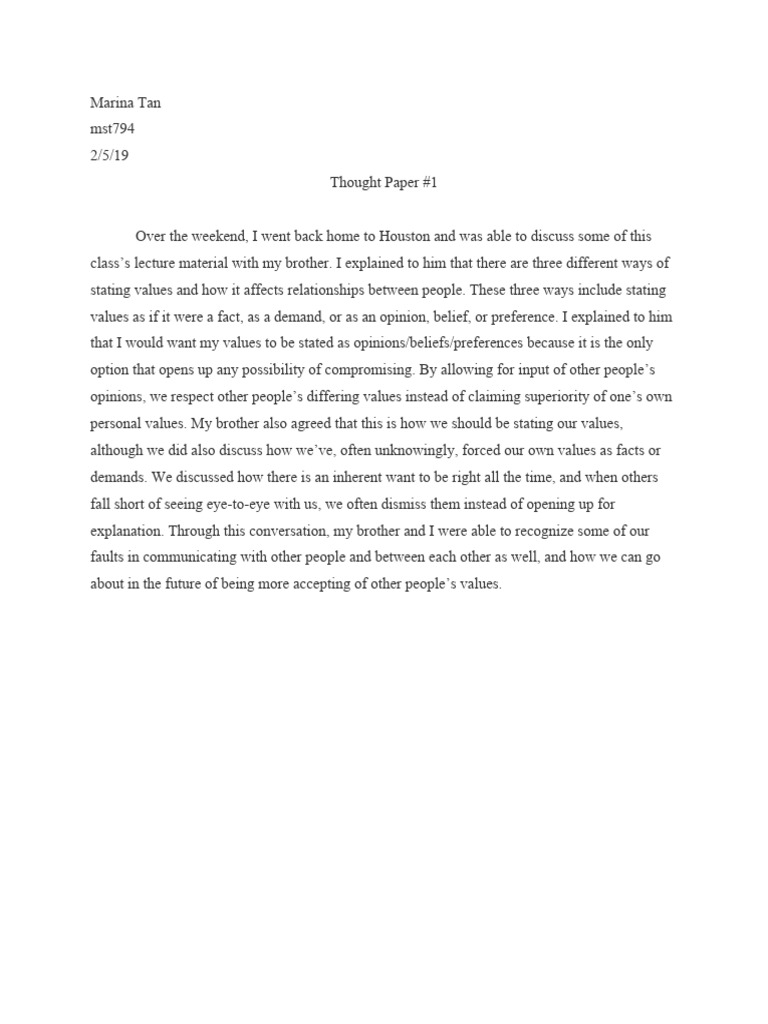 Thought Paper 1 | PDF | Social Science