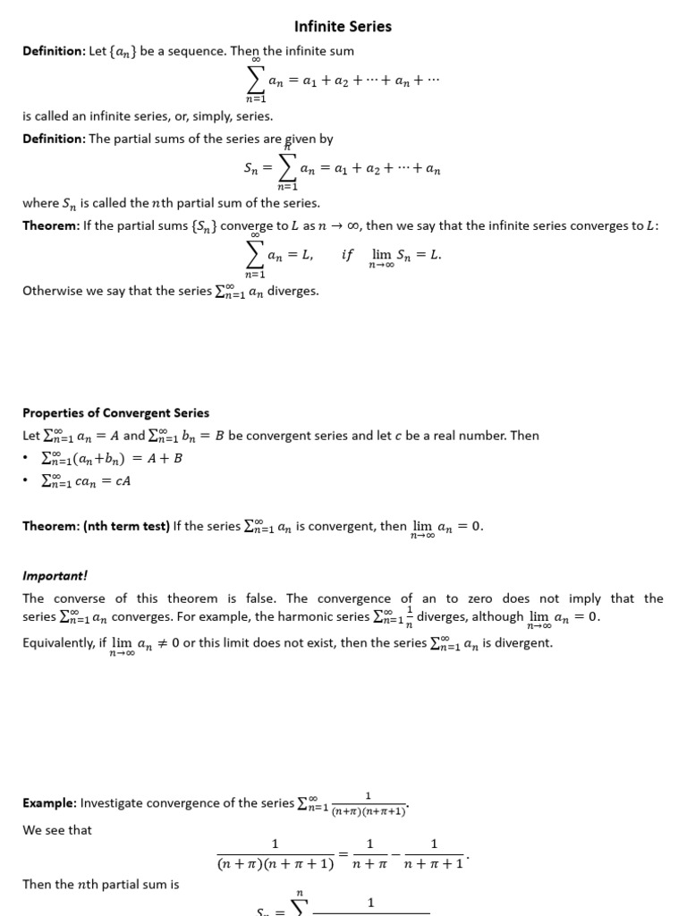 Math 2 Lecture Notes 7 Pdf Series Mathematics Real Analysis