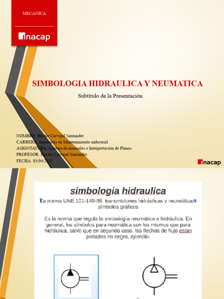 Simbologia Hid y Neum Unidad 2 | Descargar gratis PDF | Presión | Neumática