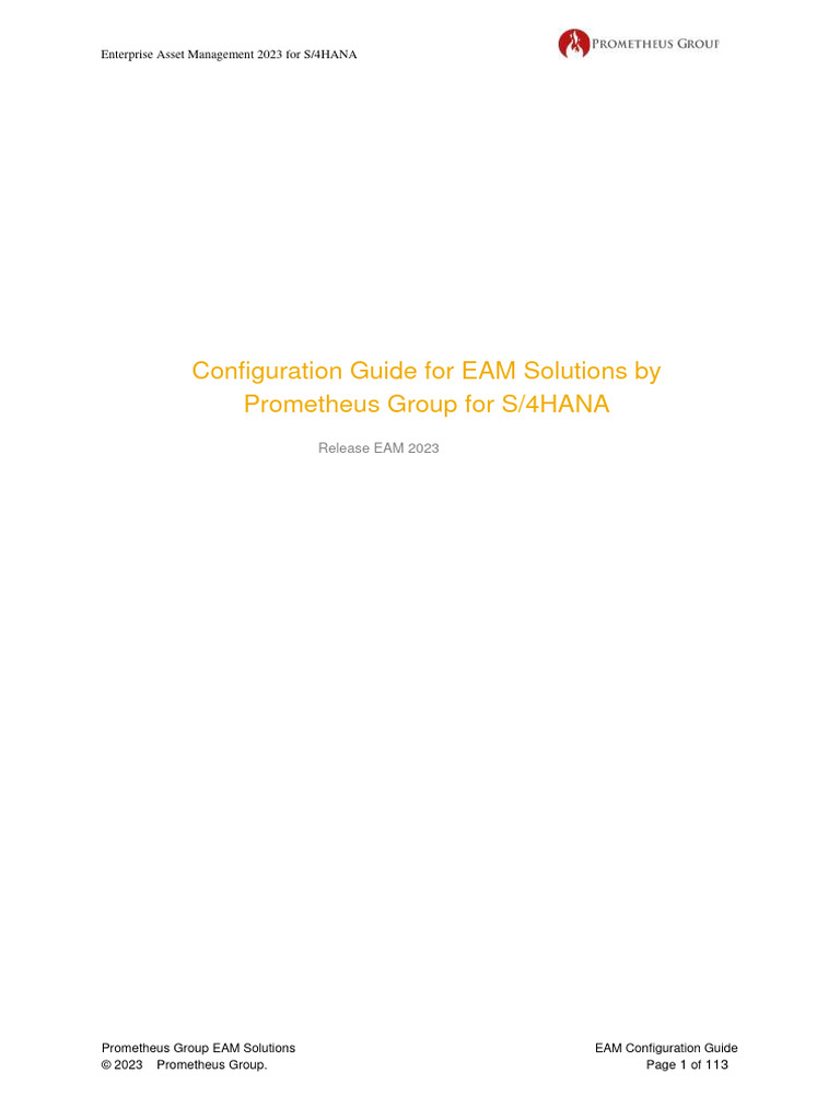 EAM 2023 Configuration Guide for S/4HANA | PDF | User Interface | Replication (Computing)