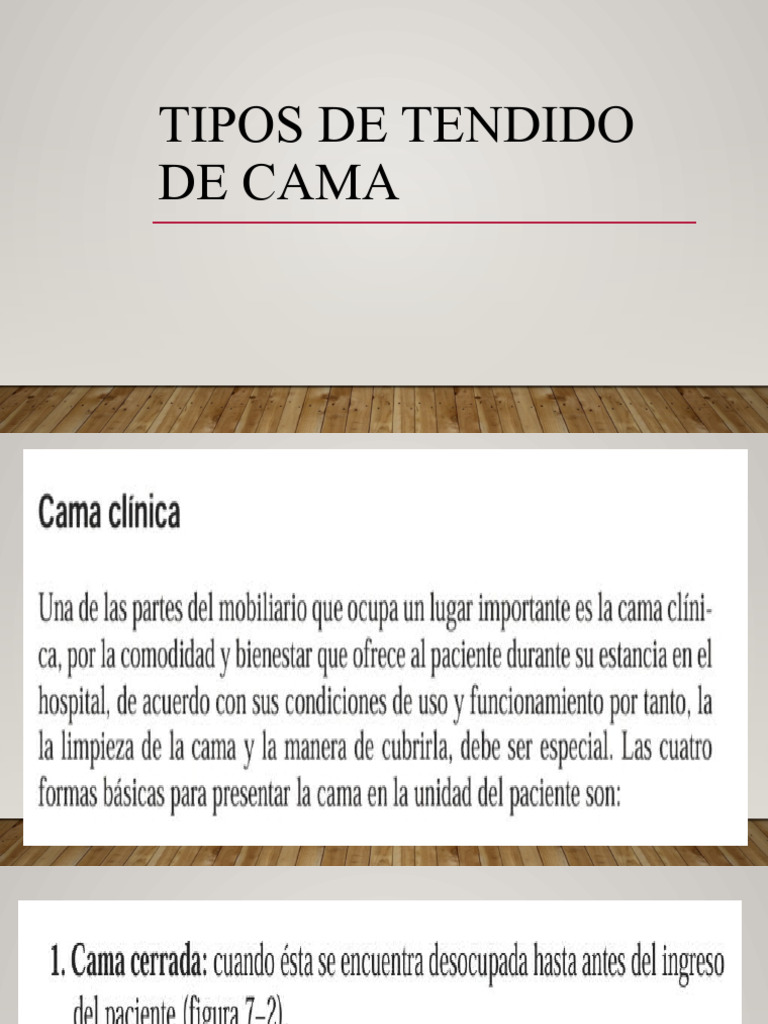 Tipos de Tendido de Cama Clínica | PDF | Salud y bienestar