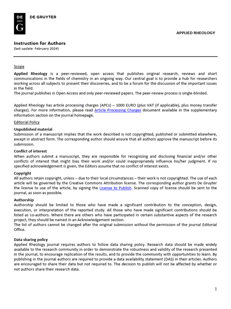 ARH - Instruction For Authors | PDF | Proofreading | Gene