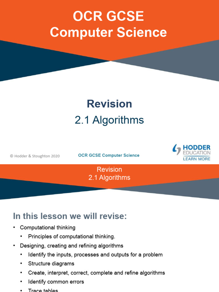 2.1 Revision Presentation | PDF | Algorithms | Optical Character ... 2.1 Revision Presentation | PDF | Algorithms | Optical Character ...