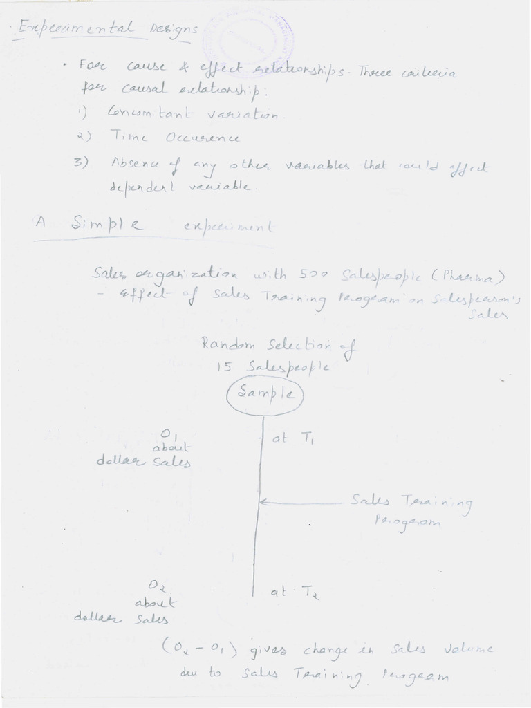 Class Notes - Experimental Design | PDF