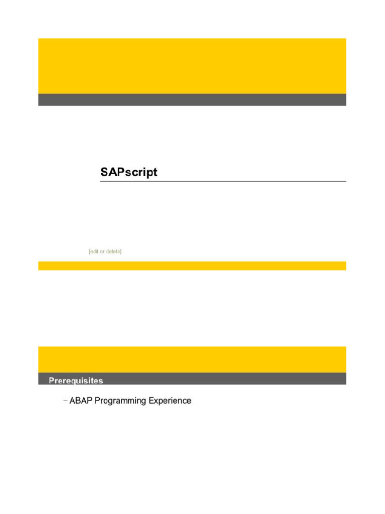 Sap Script Overview For Beginners | PDF
