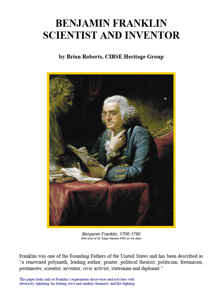 Benjamin Franklin Scientist and Inventor, PDF | PDF | Fires