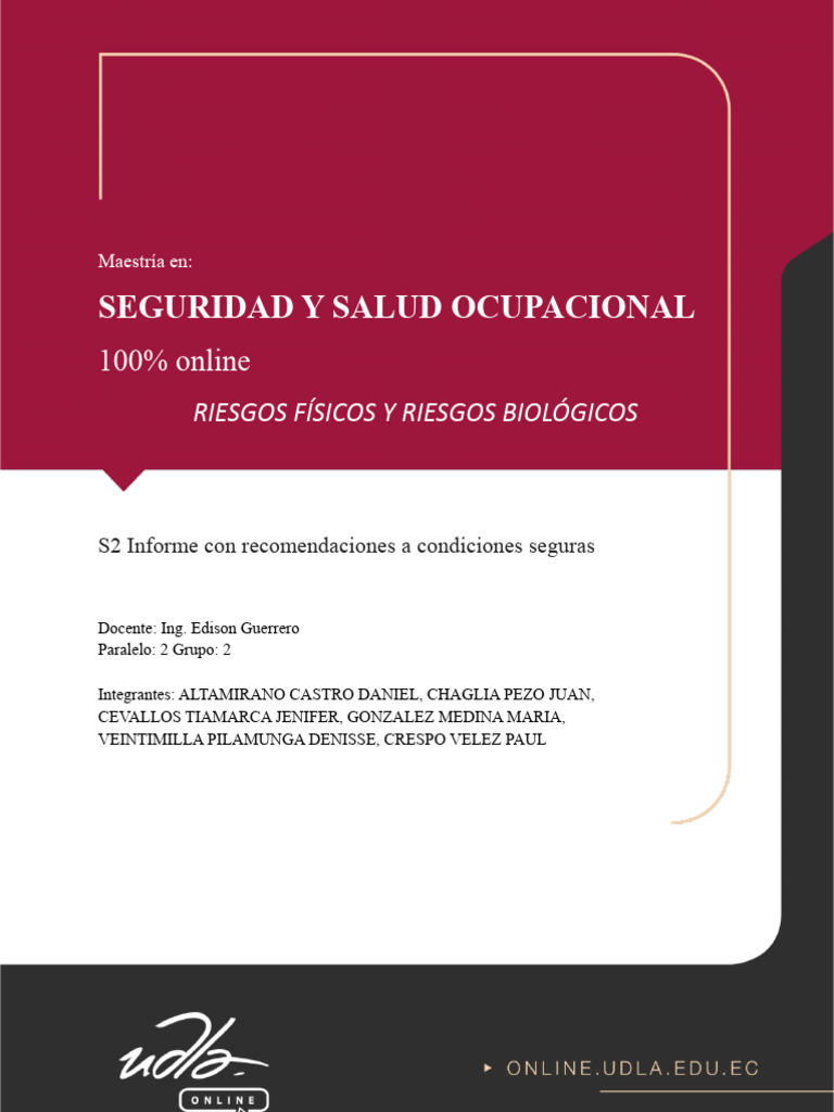 S2 Informe Con Recomendaciones A Condiciones Seguras | PDF | Seguridad ...