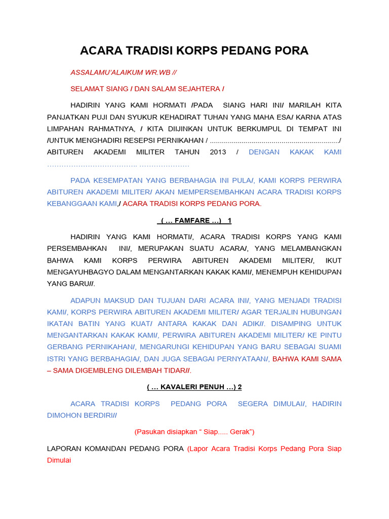 Tradisi Pedang Pora Pernikahan | PDF | Kajian Bahasa Asing | Seni