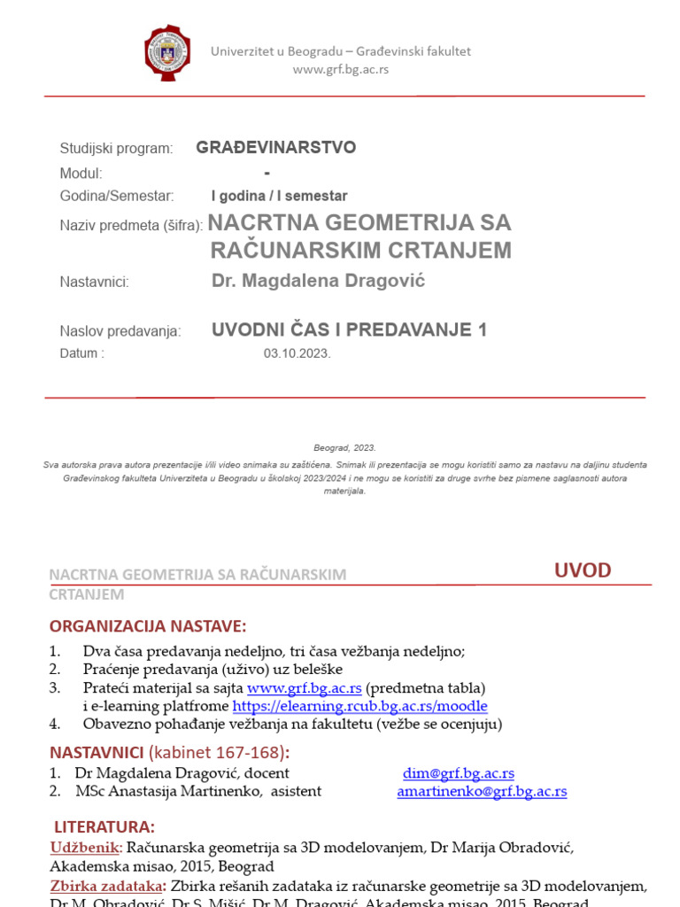 Uvod I Predavanje 1 1696259677247 | PDF