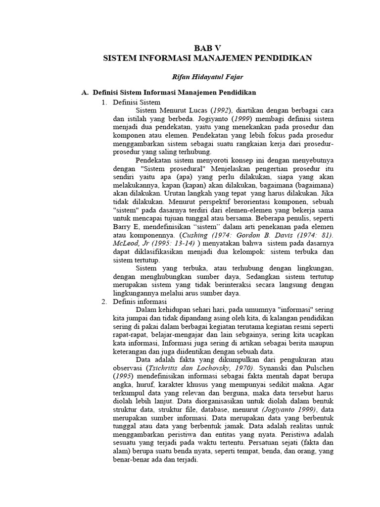 Sistem Informasi Manajemen Pendidikan (Rifan) | PDF