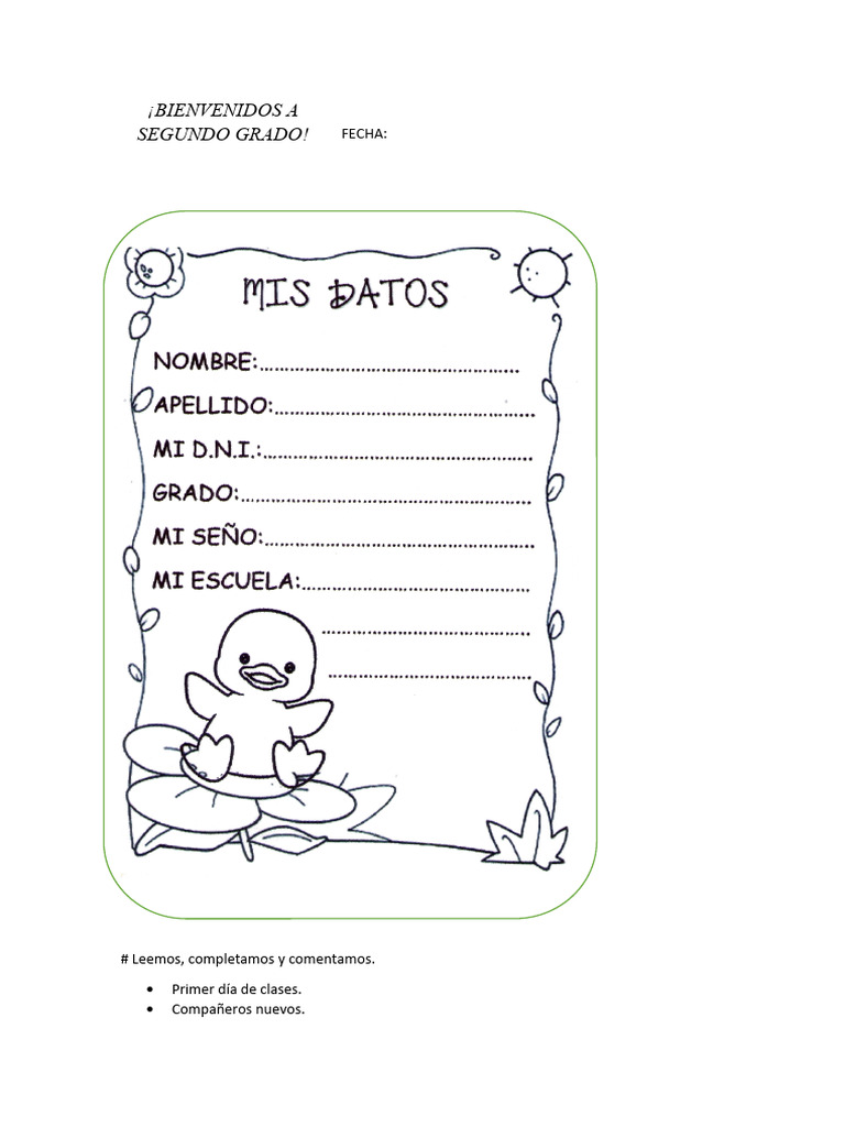 Clases Bienvenidos A Segundo Grado | PDF