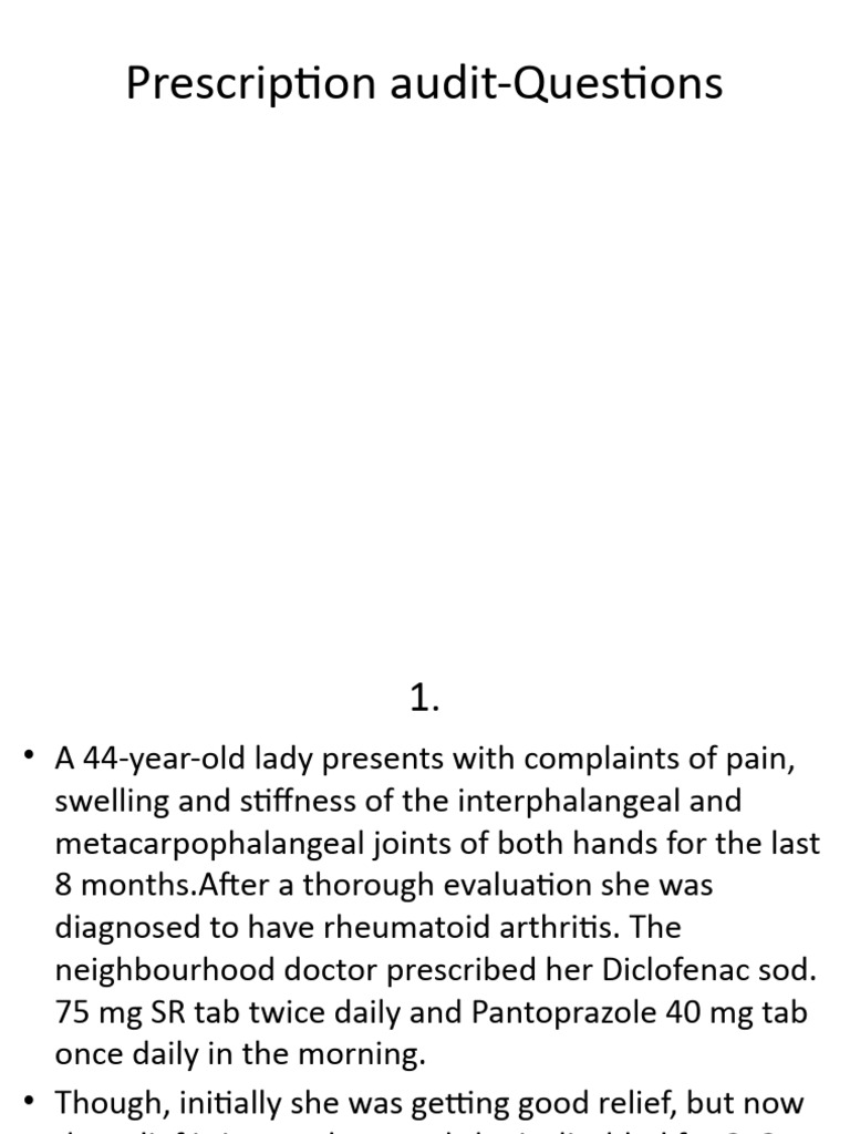 Prescription Audit for Various Medical Cases | PDF | Chronic Obstructive Pulmonary Disease ...