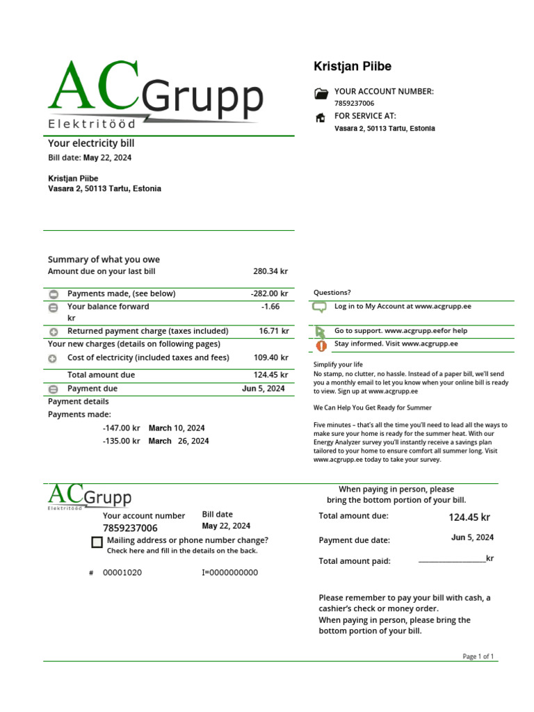 Ee Utility Bill | PDF | Money | Payments