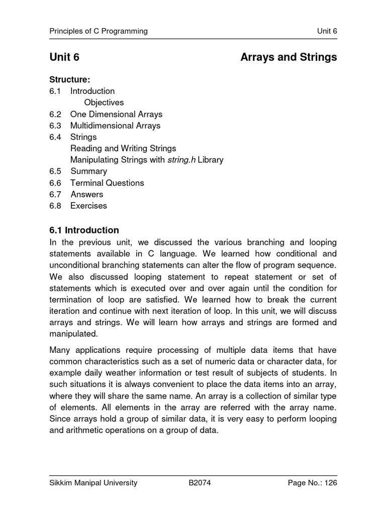 BIT104 SLM Library - SLM - Unit 06 | PDF | String (Computer Science) | Data Type
