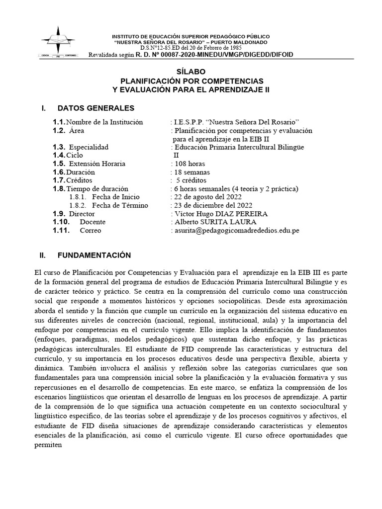 Planificación y Evaluación EIB II | PDF | Evaluación | Plan de estudios