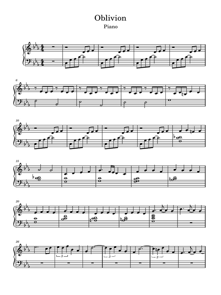 Oblivion Piano | PDF