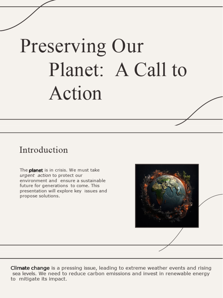 Slidesgo Preserving Our Planet A Call To Action 20240623184035xBaV | PDF | Science & Mathematics