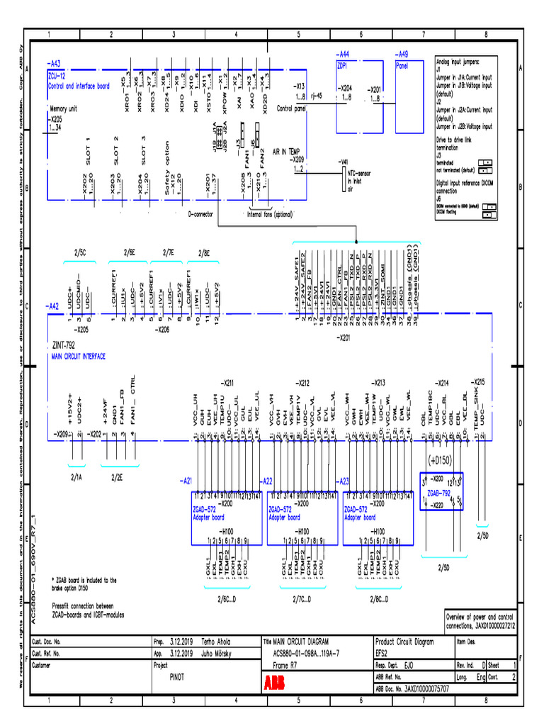 Main Circuit Diagram - ACS880-01 - 690V - R7 - 3AXD10000075707 - D | PDF