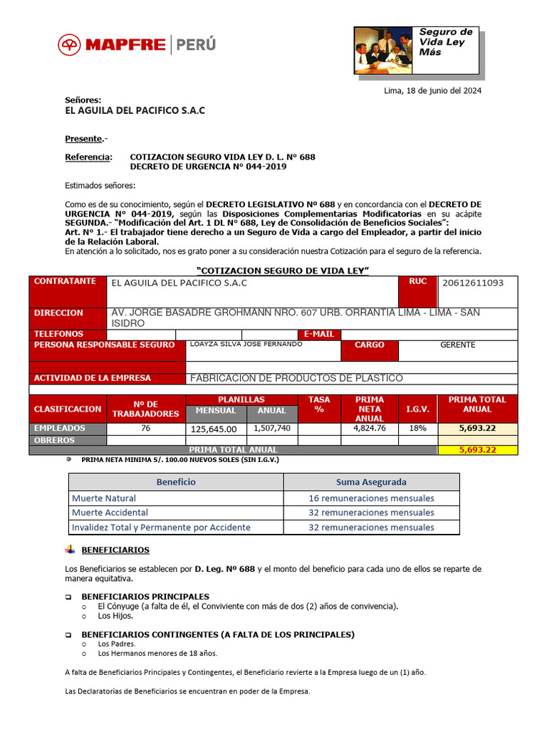 Cot VL Mapfre | PDF | Medicina CLINICA