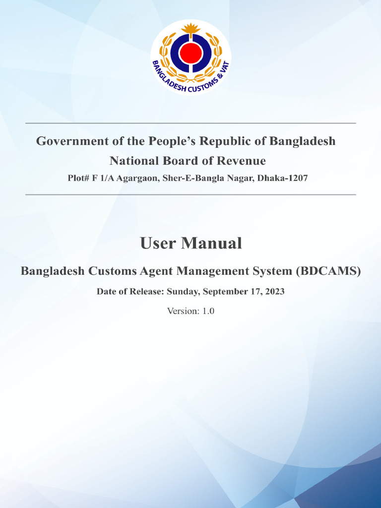 Bdcams NBR User Man Import Export BN | PDF