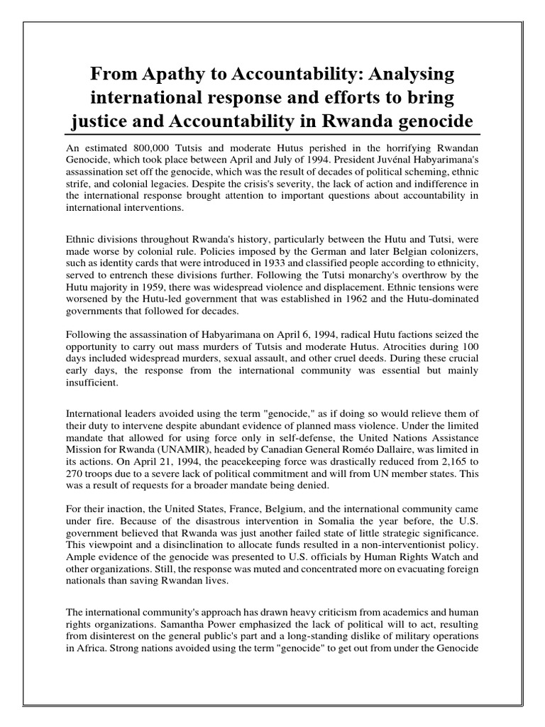 Justice and Accountability in Rwanda Genocide | PDF | Hutu | Tutsi
