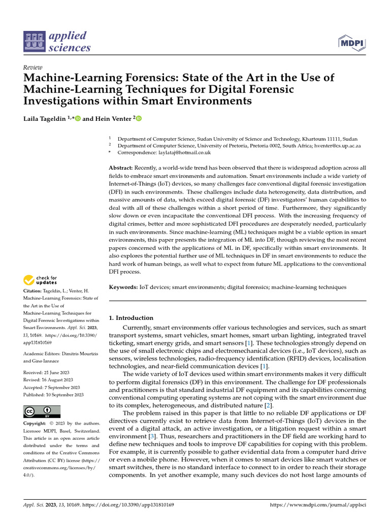 Applsci 13 10169 | PDF | Machine Learning | Internet Of Things