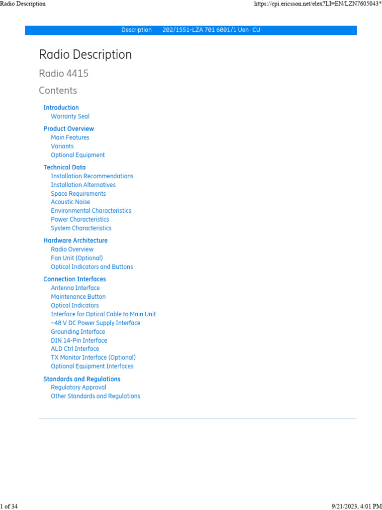 Rru 4415 | PDF | Radio | Duplex (Telecommunications)
