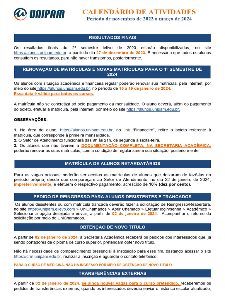 Atividades Acad Micas 2023-1 e 2023-2 | PDF