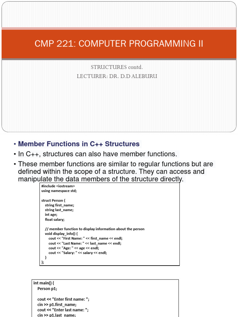 Structures Part 2 | PDF | Namespace | Computer Engineering Structures Part 2 | PDF | Namespace | Computer Engineering