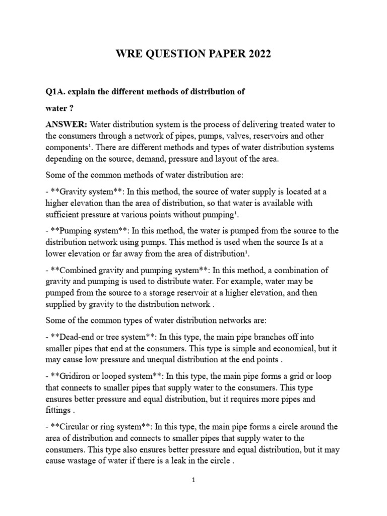 Wre Q&a 2022 | PDF | Dam | Soil Mechanics