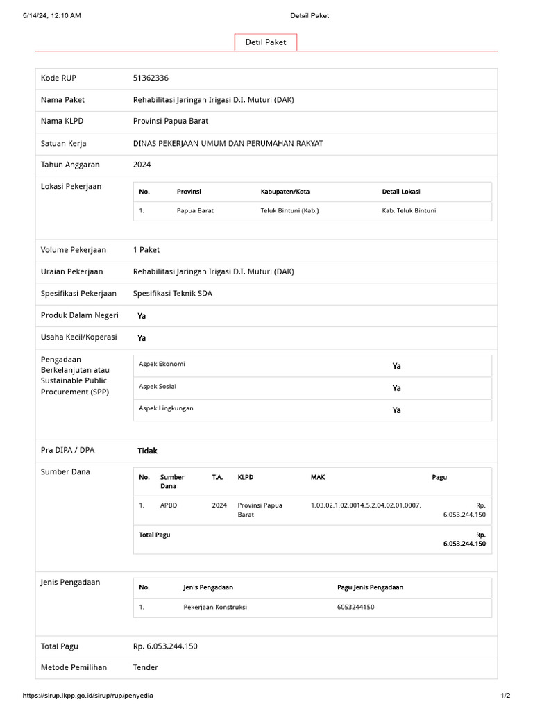 RUP PenyediaMuturi DAK 2024 | PDF