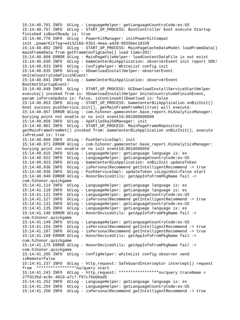 GameCenter Startup Process Logs | PDF | Hypertext | Internet Architecture