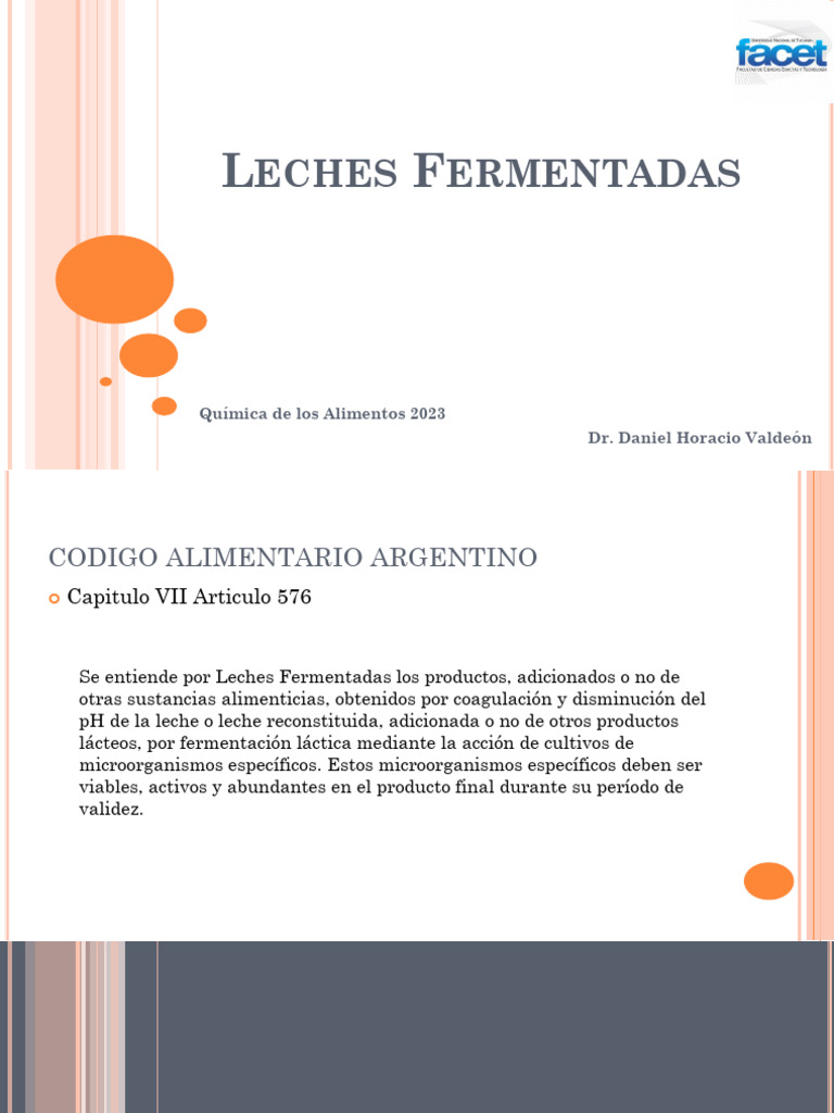 Leches Fermentadas | PDF | Fermentación | Yogur