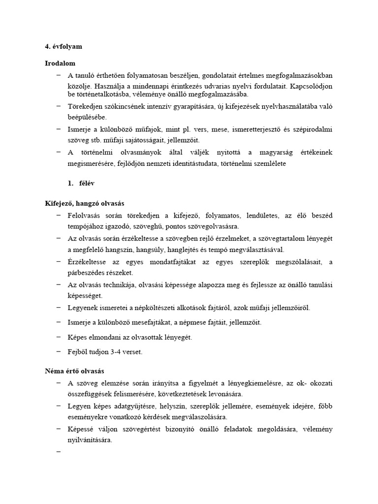 Irodalom Nyelvtan 4 | PDF