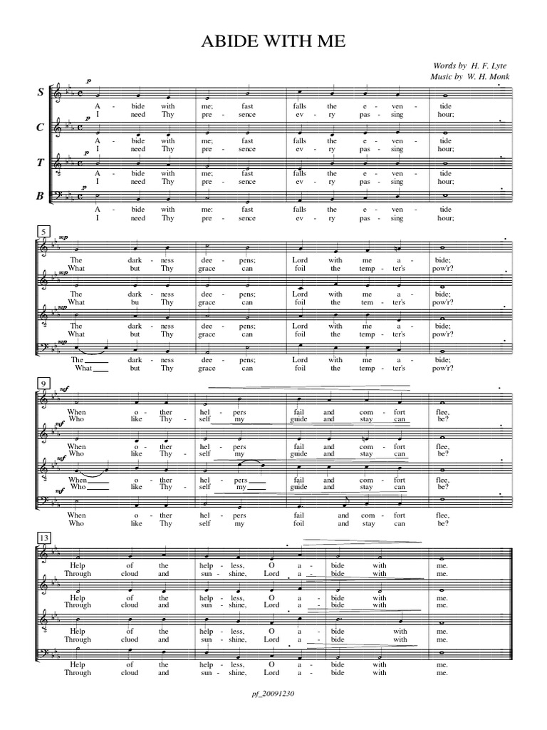 Abide With Me Choir | PDF | British Christian Hymns | English Christian ...