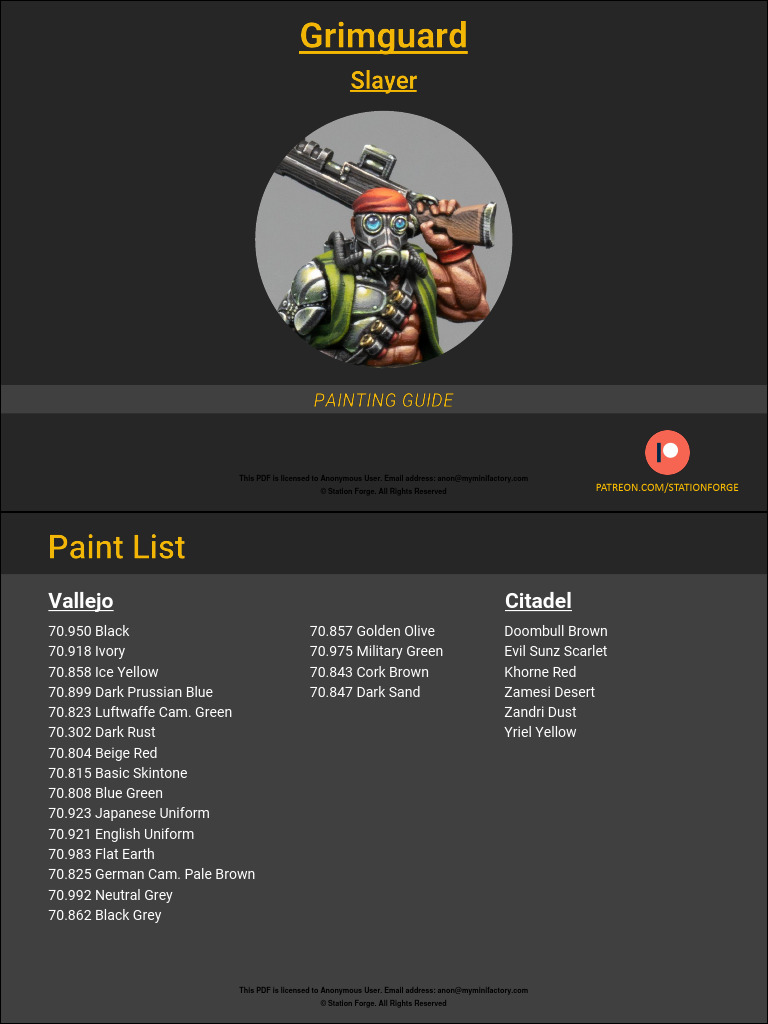 Slayer Painting Guide | PDF | Shadow | Black