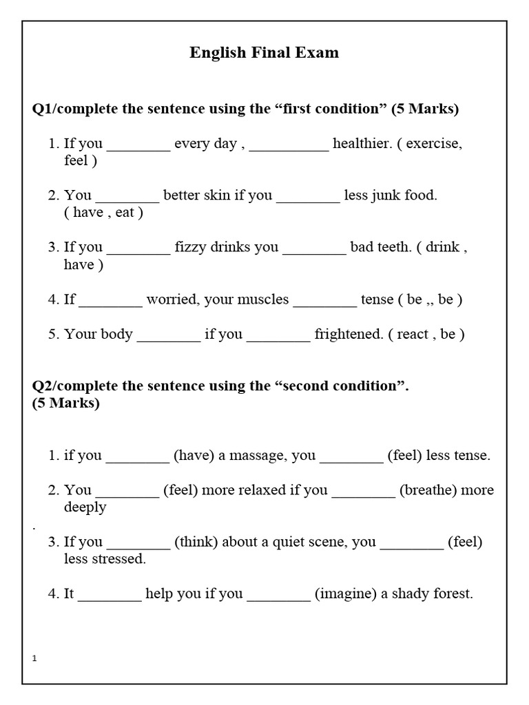 English G6 Final Exam | PDF