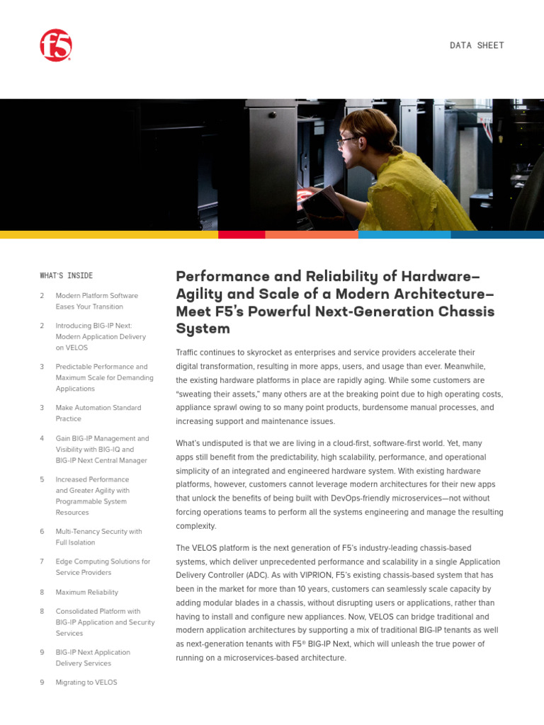 Velos f5 Powerful Next Generation Chassis System Datasheet | Download Free PDF | Computing ...