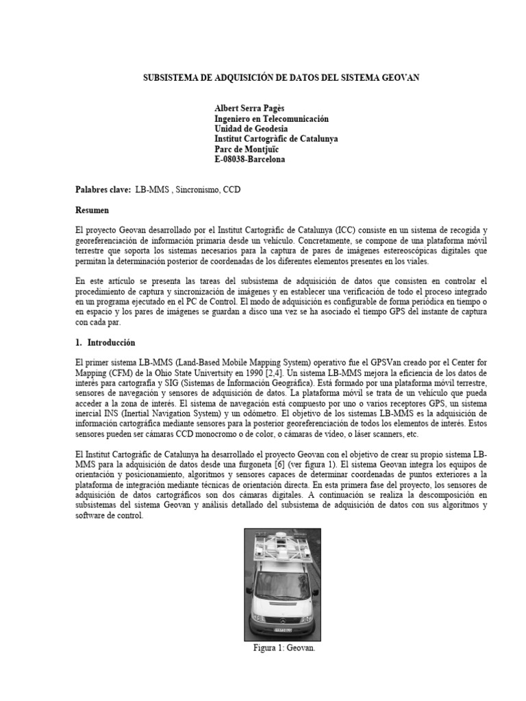 Subsistema Adquisición Geovan | PDF | Adquisición de datos | Sistema de Posicionamiento Global