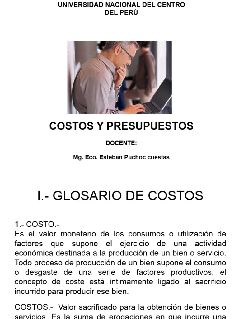 Costos y Presupuestos Clase 1 | Descargar gratis PDF | Gastos | Costo
