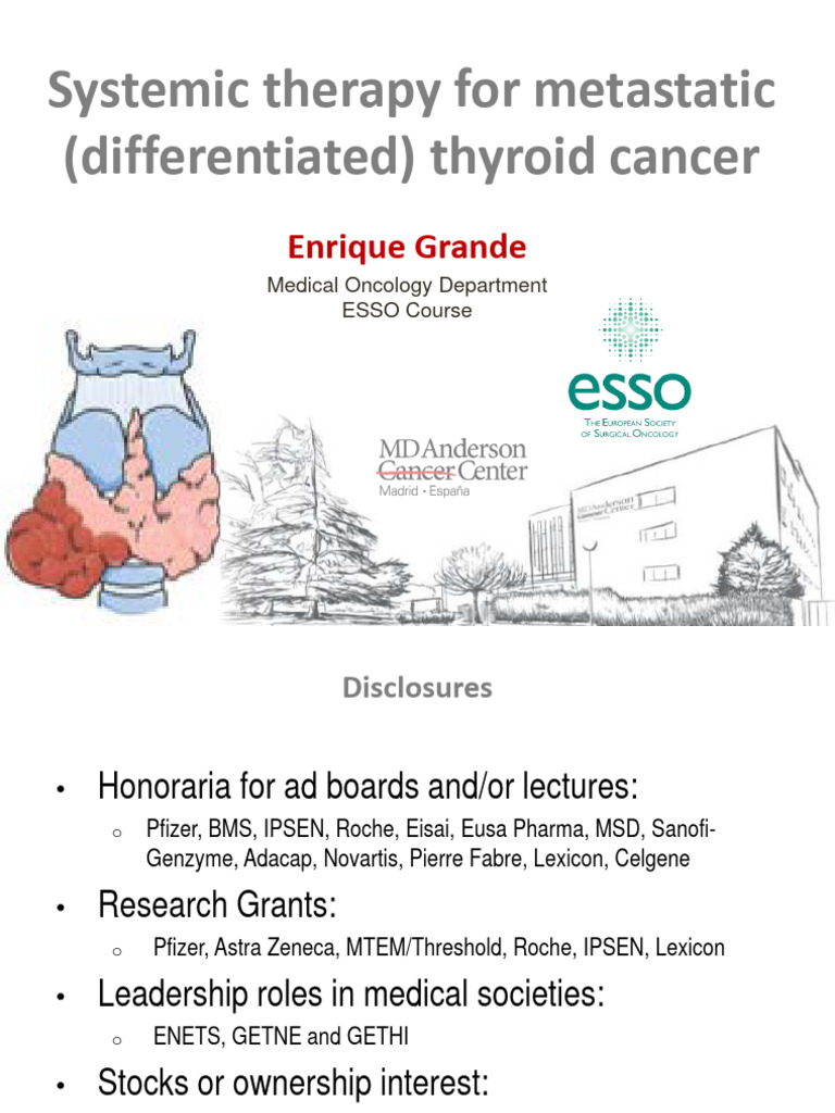 E. Grande - Systhemic therapy for metastatic thyroid cancer | PDF ...