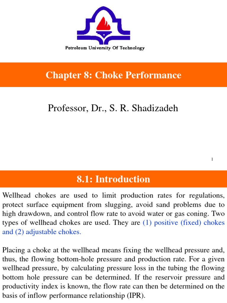 Chapter 8 - Choke Performance | PDF | Fluid Dynamics | Dynamics (Mechanics)