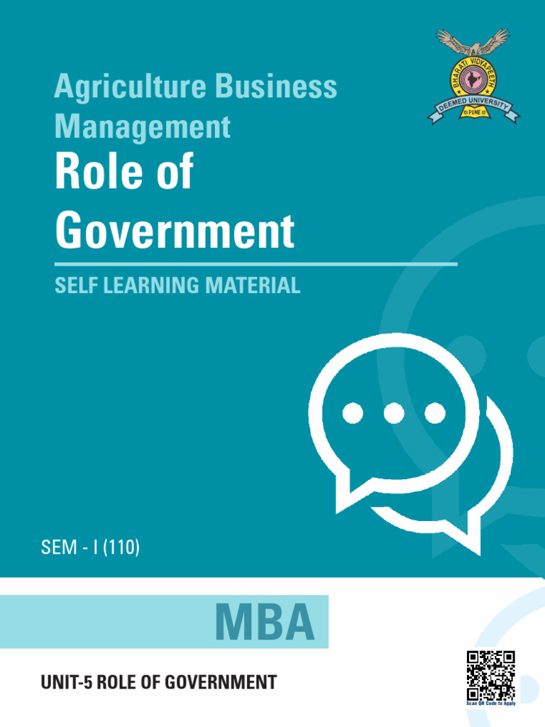 MBA Agriculture Business Management Unit 5 Role of Government (FINAL) | PDF | Fiscal Policy ...