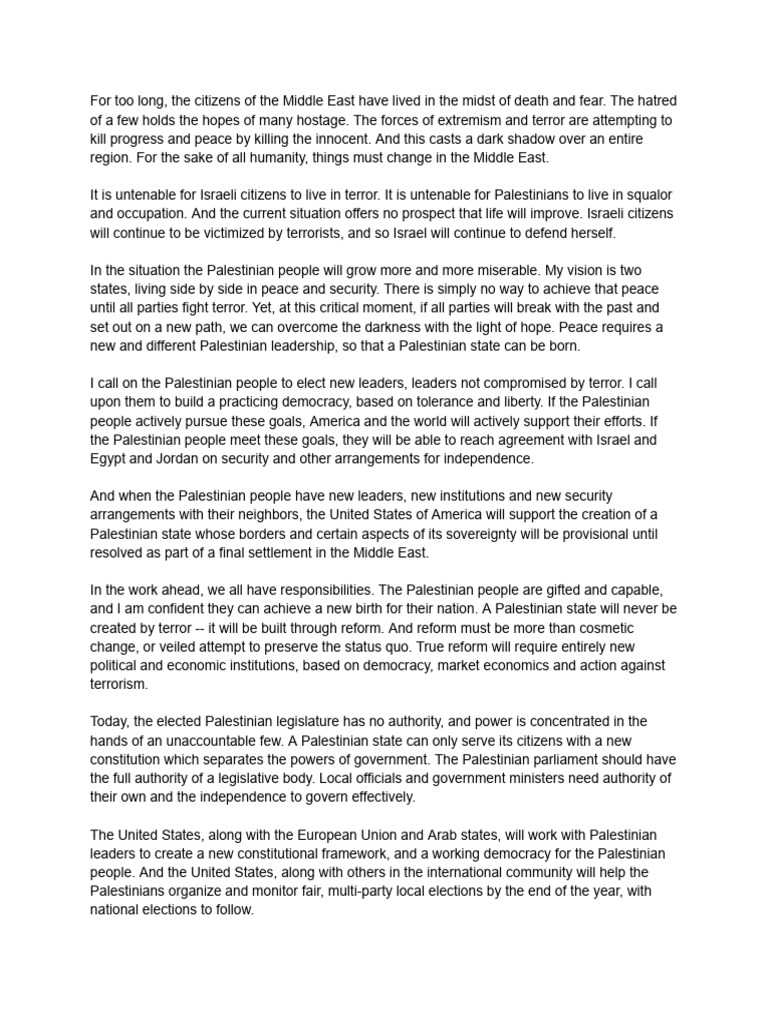 Famous Speeches | PDF | Israel | World Politics