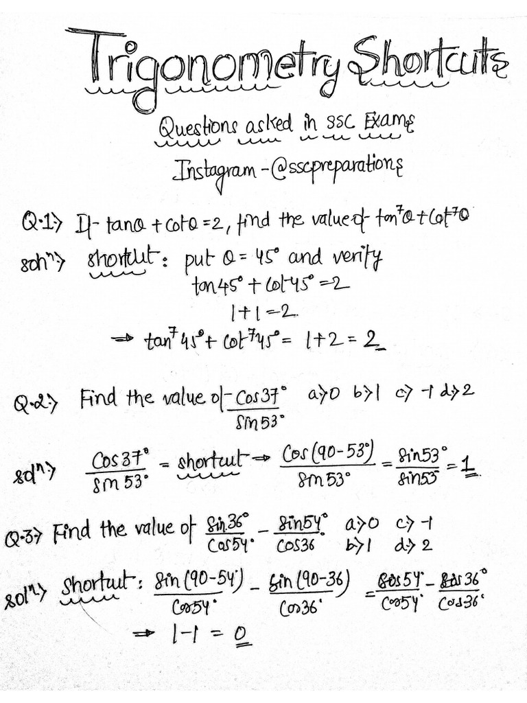 Top 20 Trigonometry Questions | PDF