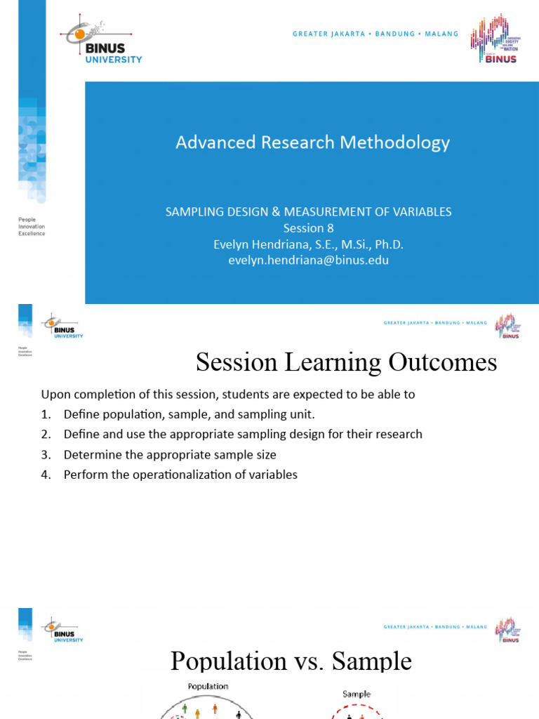 Session 08 - Sampling Design & Measurement | PDF | Sampling (Statistics) | Scientific Method