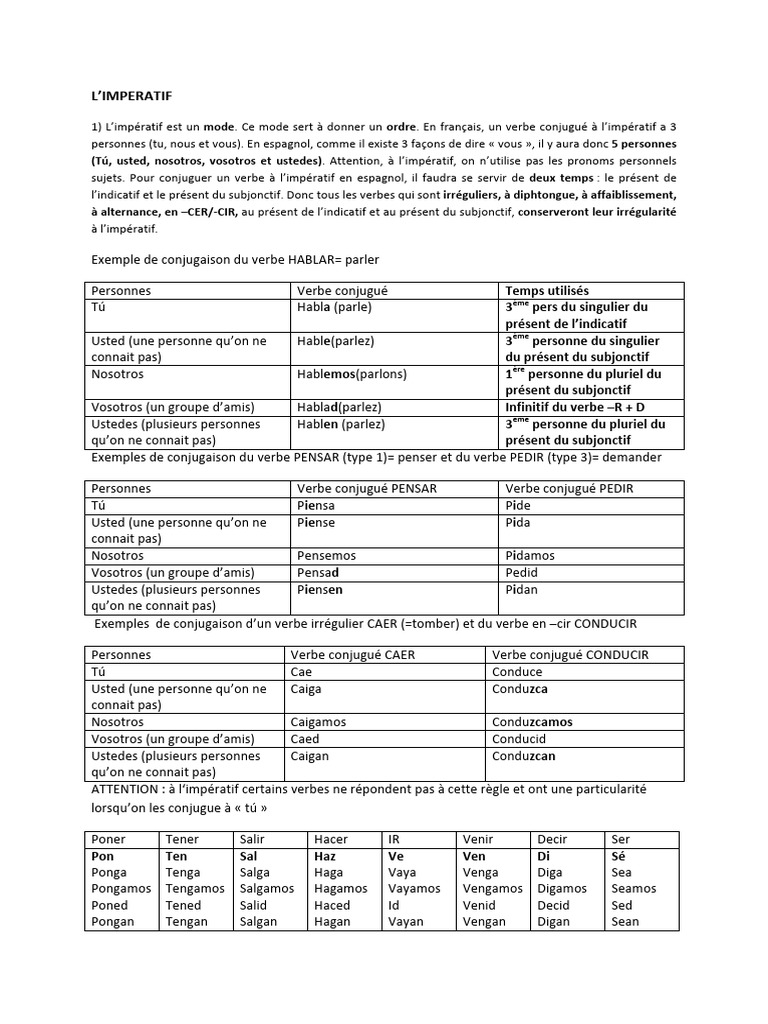 L Imperatif | PDF | Unités sémantiques | Syntaxe