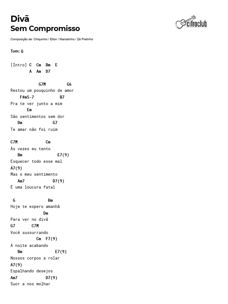 Cifra Club - Sem Compromisso - Divã | PDF